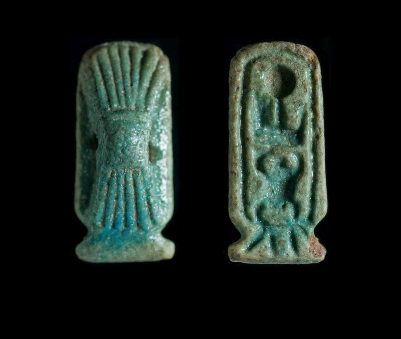 Cartouche-shaped design amulet depicting the throne name of Thutmose ...