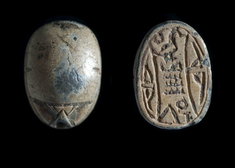 Royal-name scarab of 'Amu with the title "Son of Re" and the epithet ...