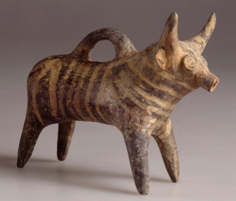 Bull-shaped vessel from Cyprus, used as a rattle | The Israel Museum ...