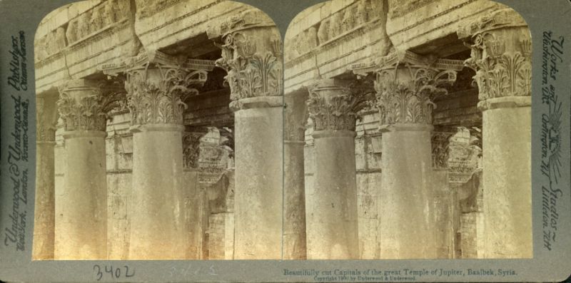 Beautifully Cut Capitals of the Great Temple of Jupiter, Baalbek, Syria ...