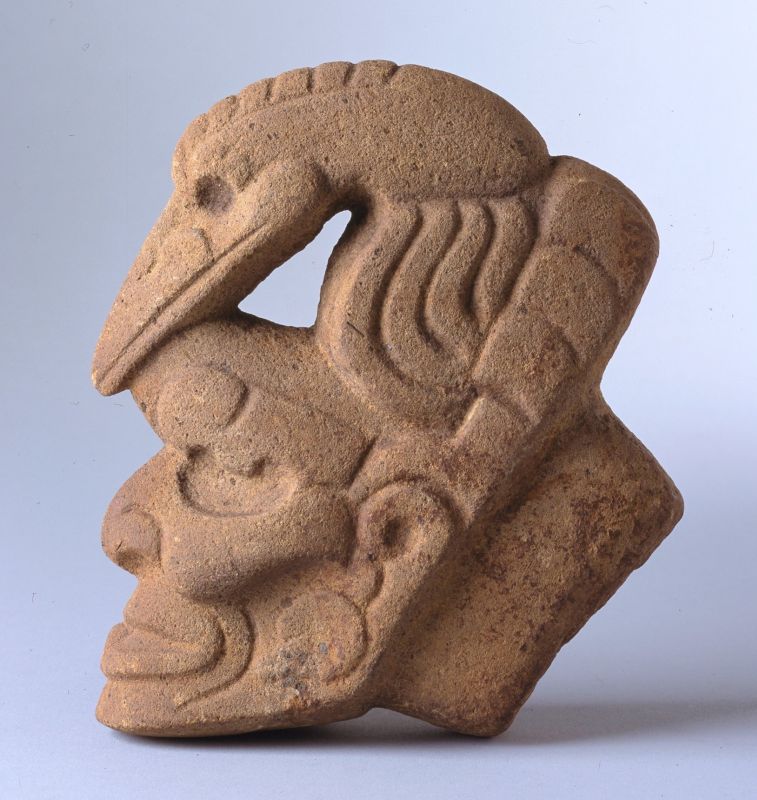 Hacha of Old Fire God wearing a pelican helmet | The Israel Museum ...