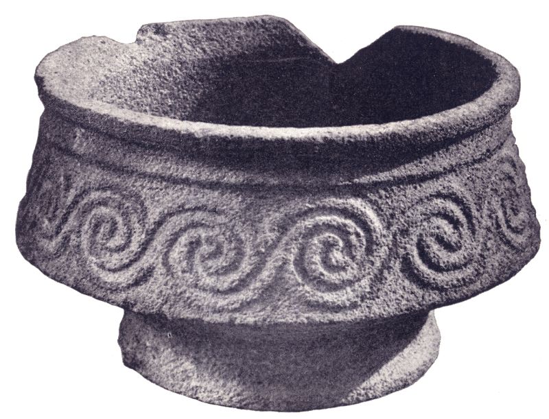 Basin with spiral decoration for liquid offerings | The Israel Museum ...