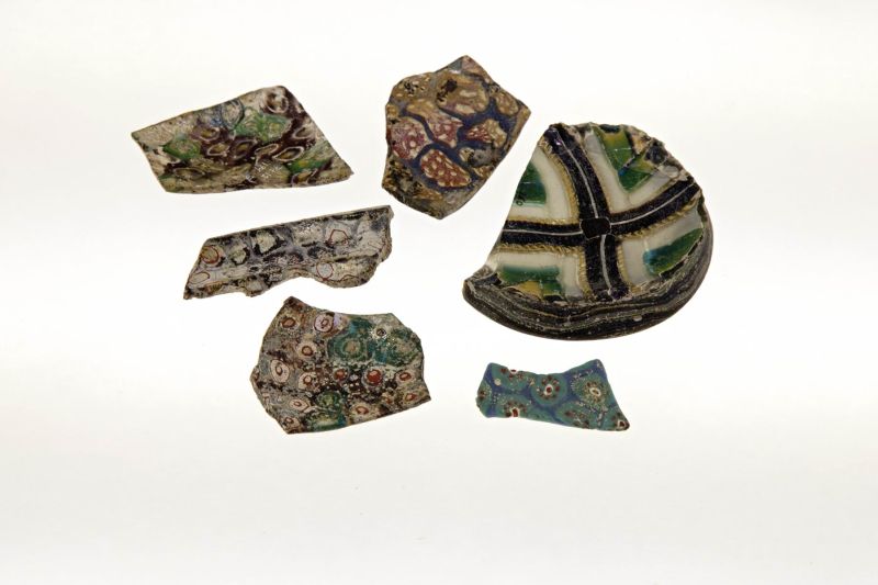 Fragments of mosaic-glass bowls | The Israel Museum, Jerusalem